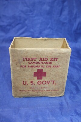 WW2 USAAF Survival Life Raft First Aid Kit Outer Cardboard Box (Relic ...