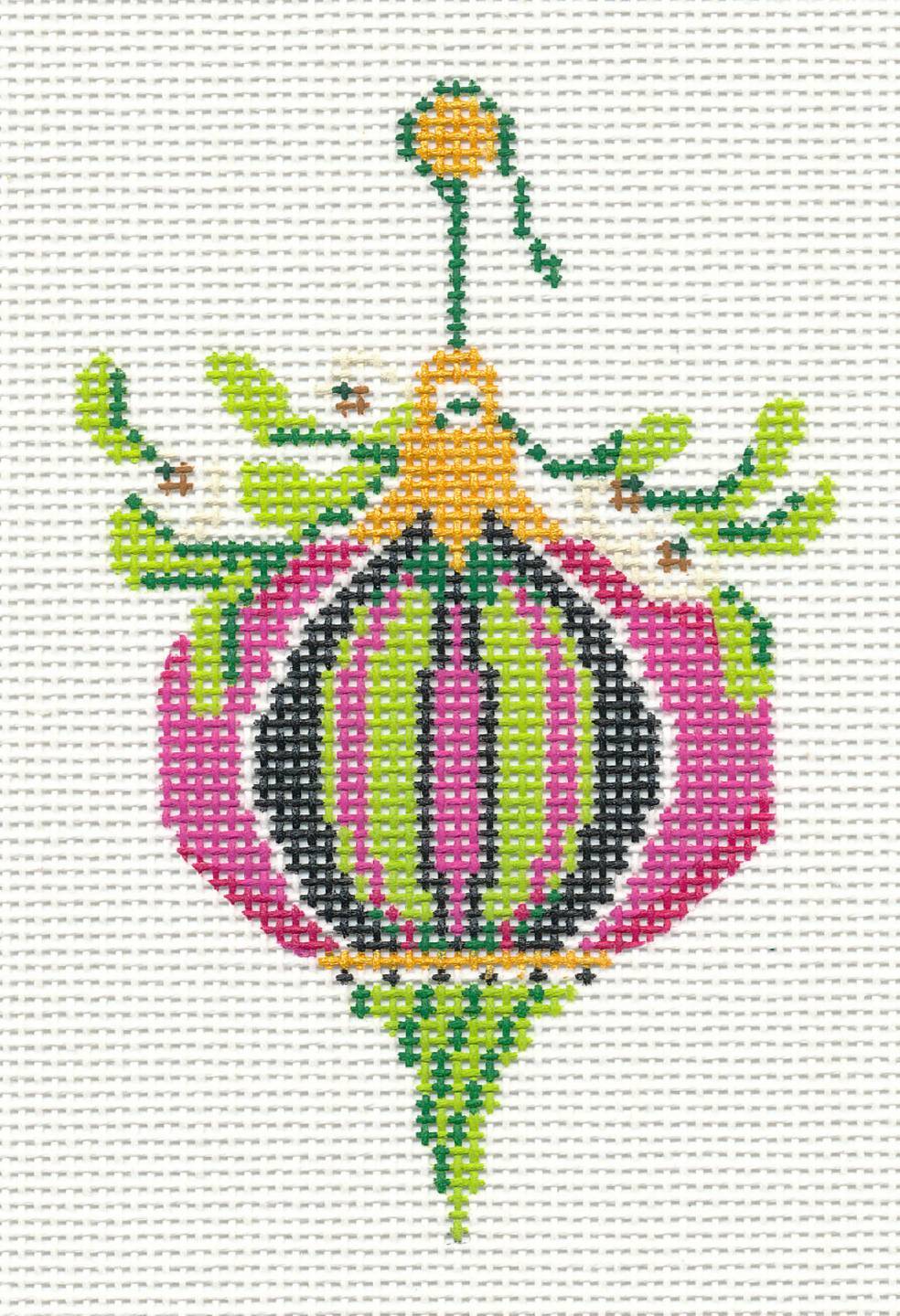 Kelly Clark Pink Quartz & Gold handpainted Needlepoint Canvas Mini ...