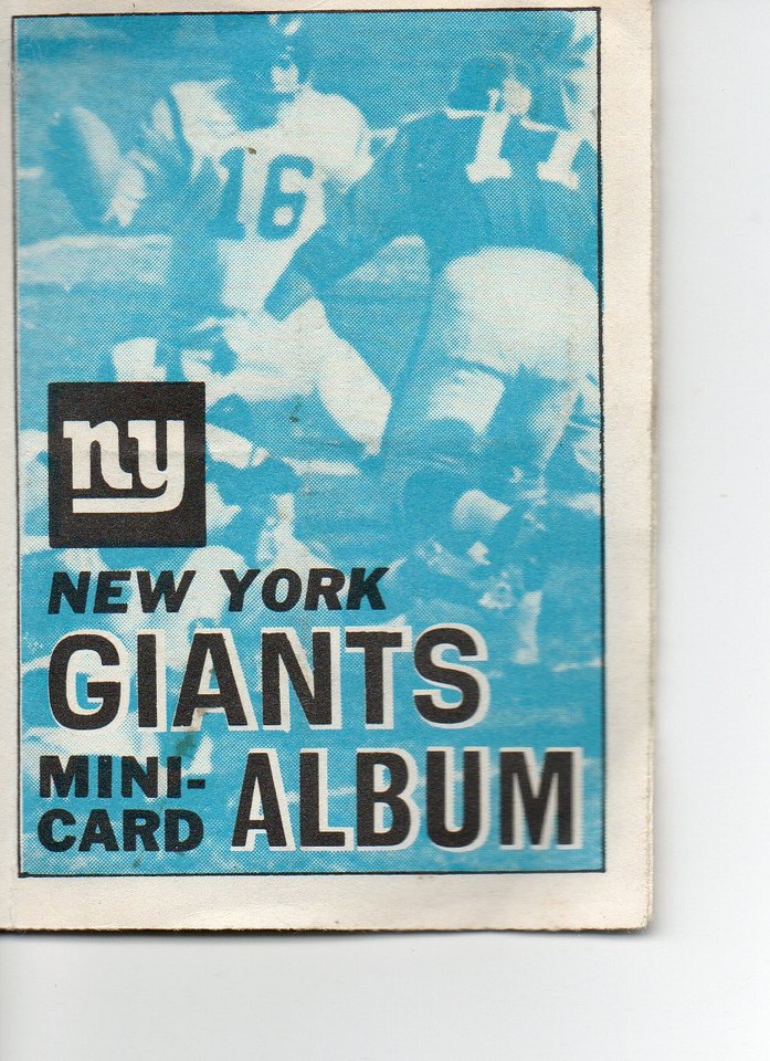 1969 TOPPS Football Mini Ex Card 4 IN 1 New York Giants-10 Mini Card ...