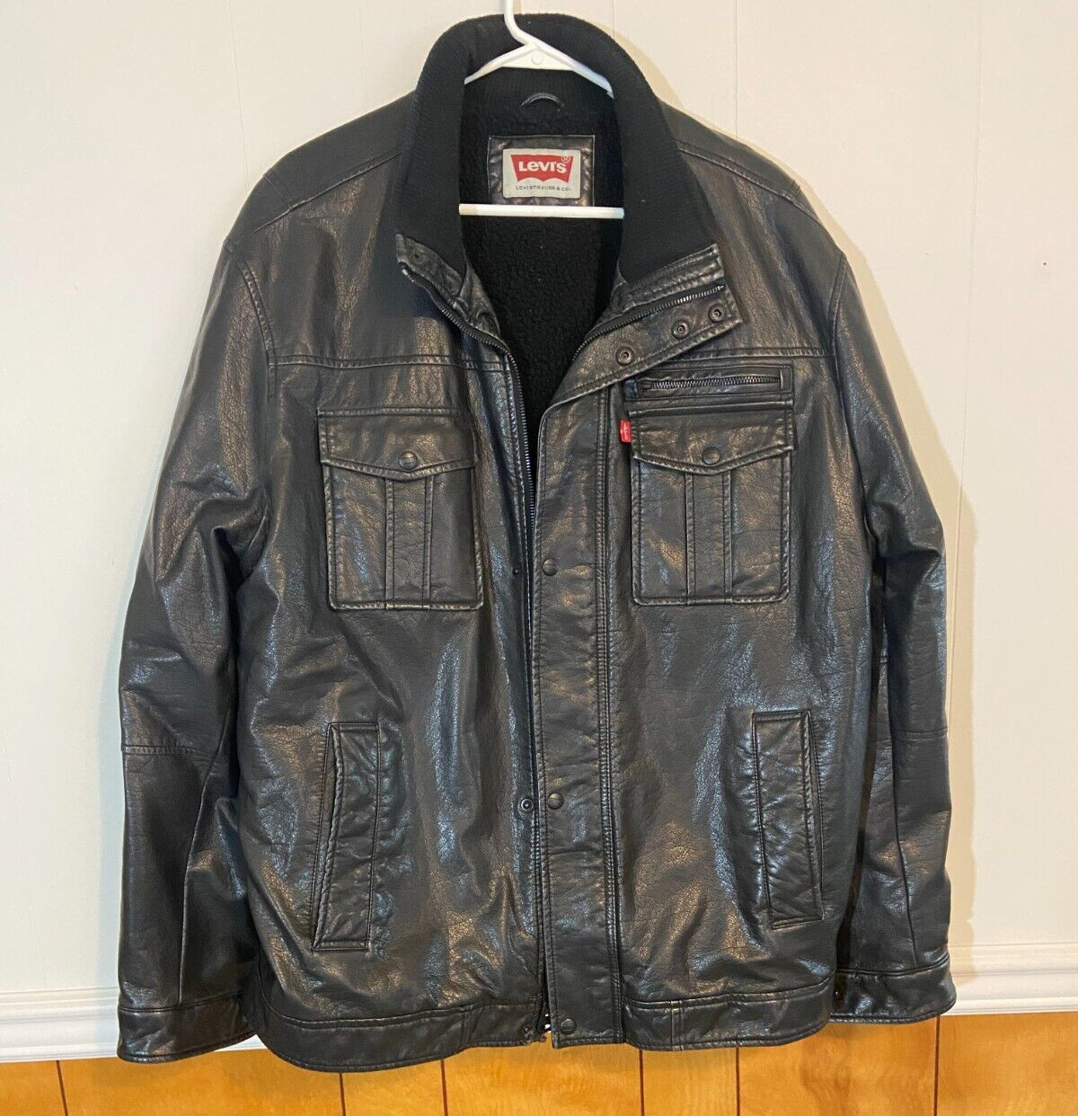 Levi Strauss Military Bomber Jacket Mens XXL BLACK Vi… - Gem