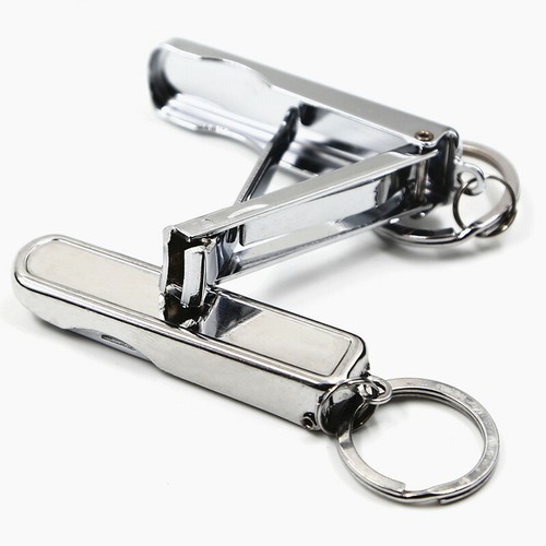 Folding Nail Cutter Clippers Stainless Steel Nail File Keychain ...