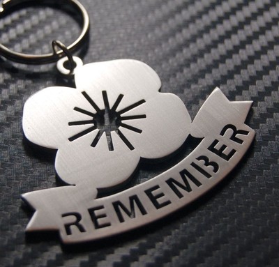 REMEMBRANCE DAY POPPY Keyring Keychain Remember Armed Forces War ...