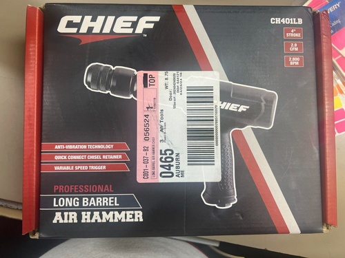 Chief CH401LB Professional Long Barrel Air Hammer Black 4" Stroke 2800 ...