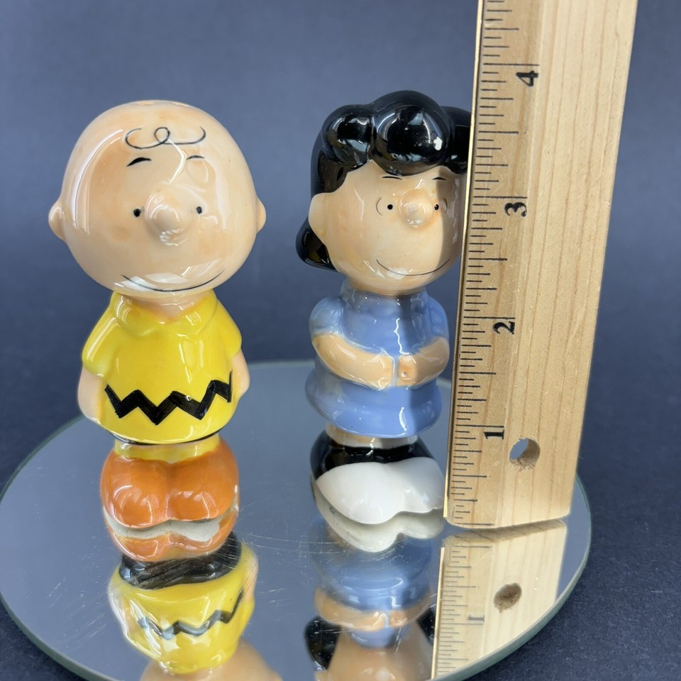 Peanut's Charlie Brown & Lucy S/P Salt and Pepper Shaker Set Ceramic ...
