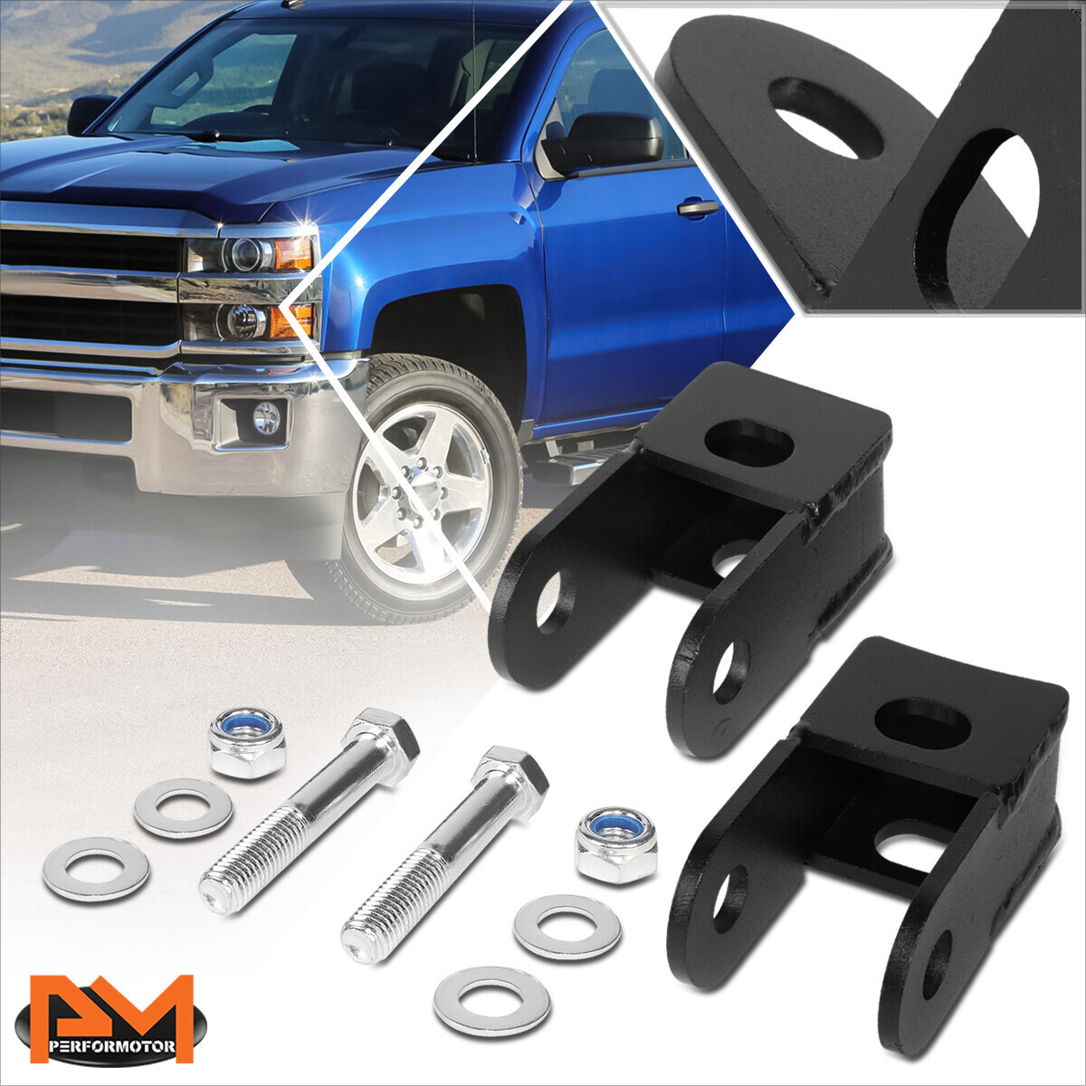 For 11-20 Silverado/Sierra 2500HD 3500HD 2"-4" Level Lift Front Shock ...