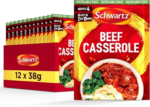 Schwartz Beef Casserole Recipe Mix 38 G | Serves 4 | Pack of 12 | Tasty ...