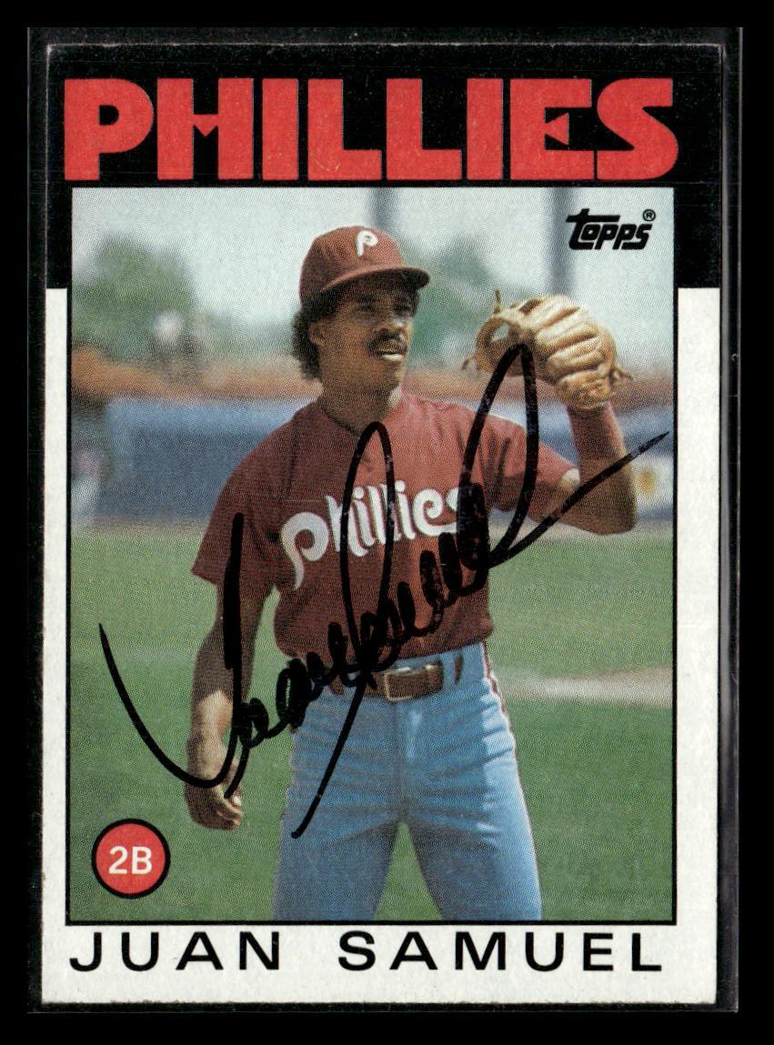 1986 Topps #475 Juan Samuel IN PERSON AUTO! | eBay