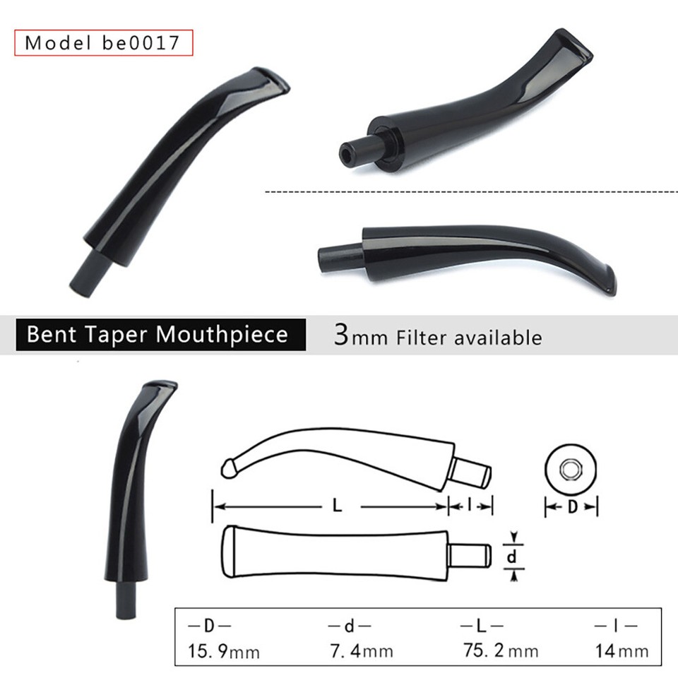 MUXIANG 4pcs Smoking Pipe Mouthpiece 3mm Filter Tobacco Pipe Stem ...