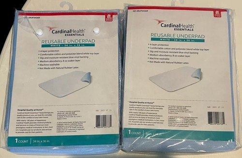 Cardinal Adult Reusable Incontinence Under Pad Underpad Washable 34x36 ...