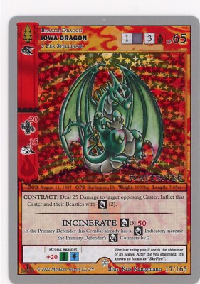 Iowa Dragon Silver Border Playtester Metazoo Wilderness Card HOLO | eBay