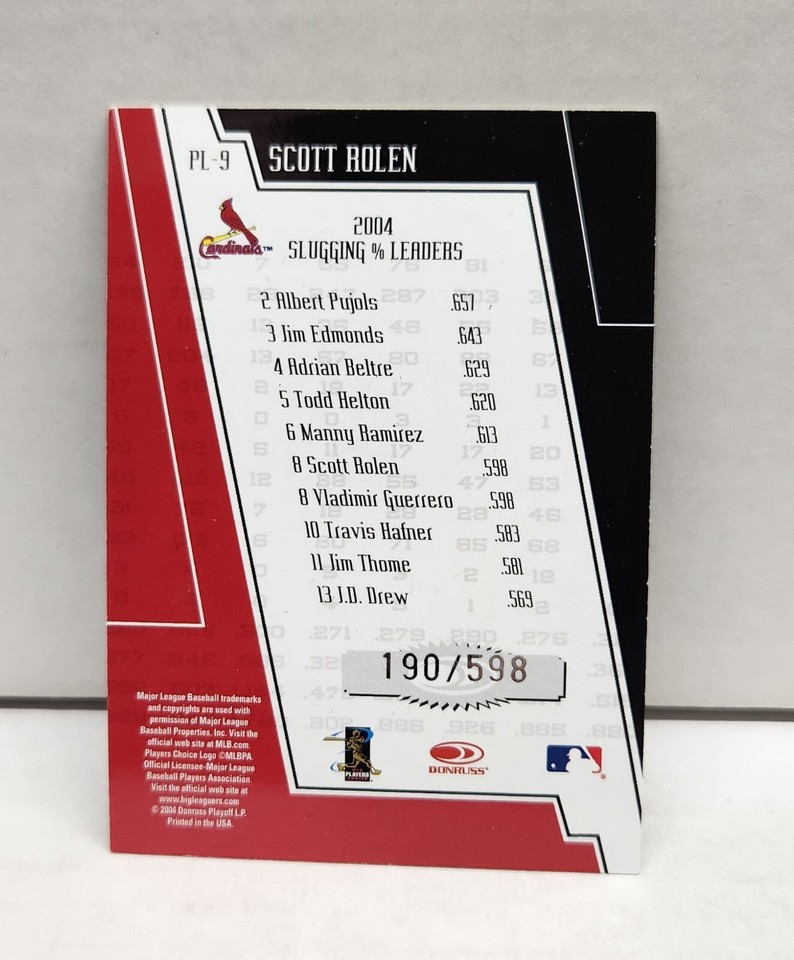 SCOTT ROLEN 2005 Donruss Production Line ~ Cardinals ~ #'d /598 | eBay