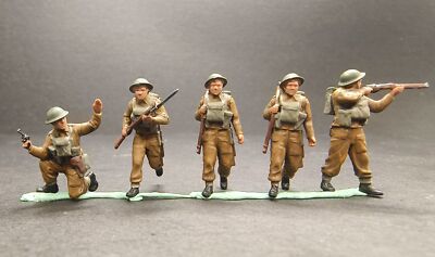 1/72 WWII British Infantry 5PCS Soldiers Painted Soldier Model Handmade ...