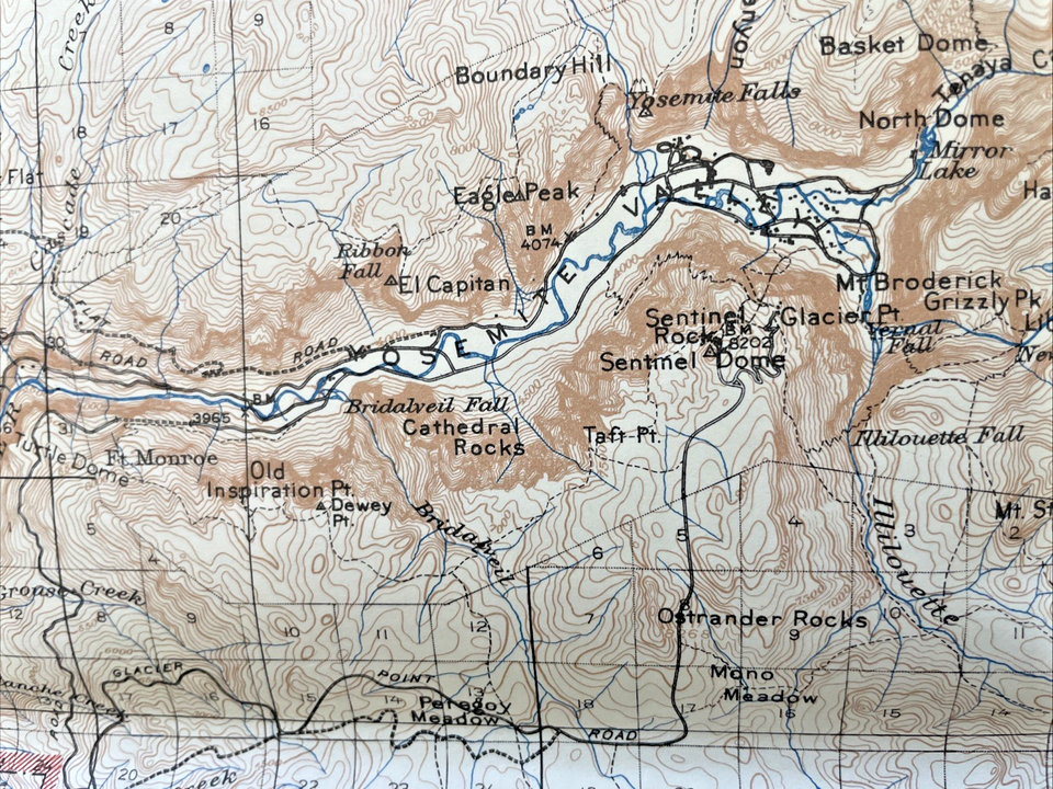 Yosemite National Park USGS 1961 Topographical Map | eBay