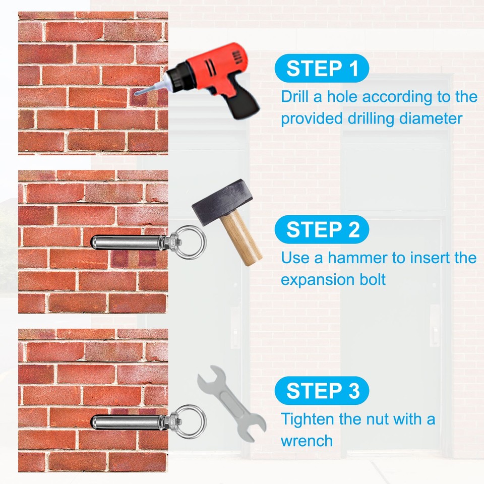 1Pcs M12x120mm Expansion Ring Lifting Shoulder Eye Bolts, Silver | eBay