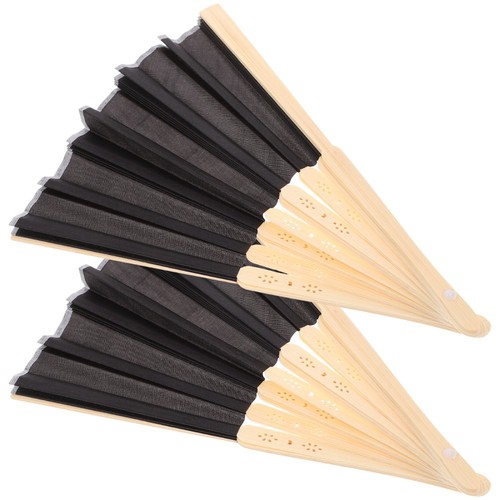 2 Pcs Wedding Fan Gift Bride Japanese Dancing Foldable Fans Hand Held ...