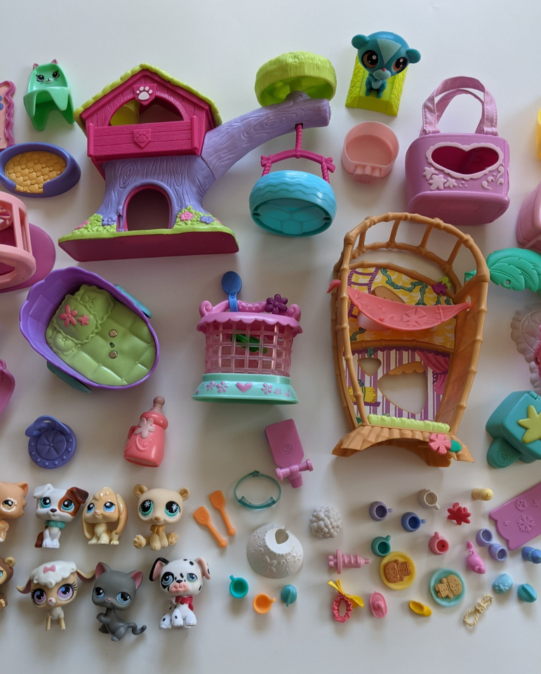 Authentic Littlest Pet Shop Lot LPS Pets Accessories Toys Mixed Lot ...