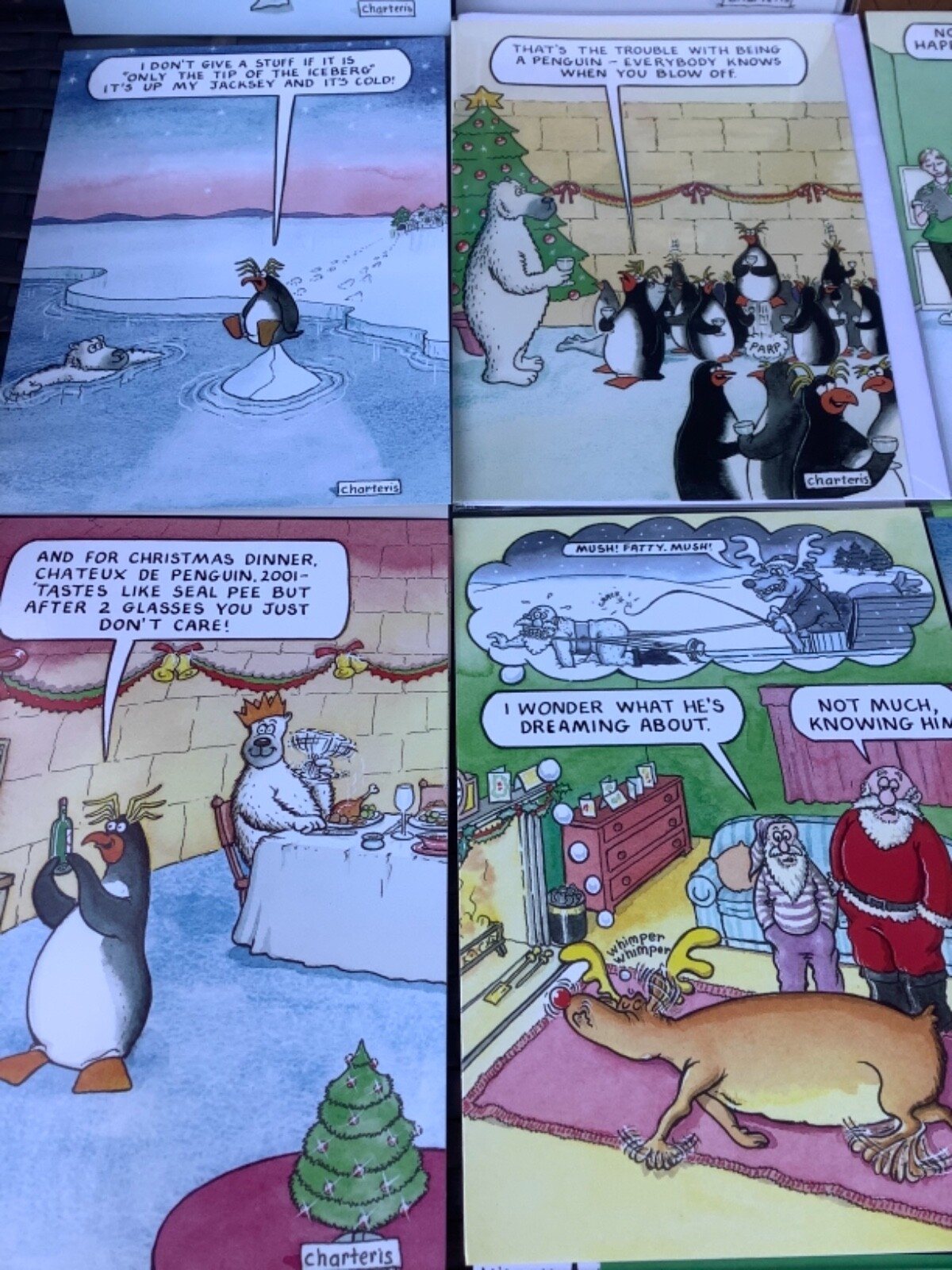Funny Rude Christmas Cards By CHARTERIS Santa and Co THEME / Penguin ...