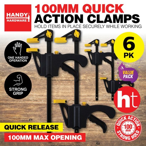 Handy Hardware [6PK] Action Clamps, Heavy Duty, Strong Hold, Quick ...