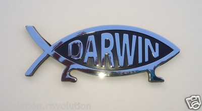 Darwin Fish Car Badge Emblem Decal Sticker (Atheist Freethought Secular ...