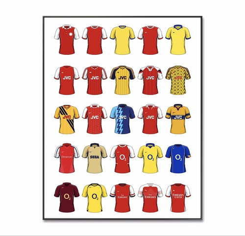 Arsenal Football Poster, Arsenal Football Shirt Arsenal Kit, Retro A4 ...
