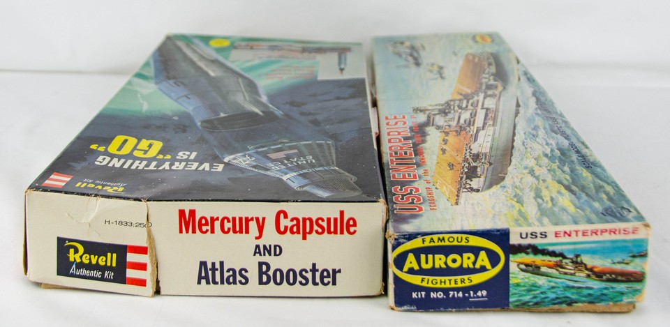 Aurora USS Enterprise Model Ship + Revell Mercury Capsule Model ...