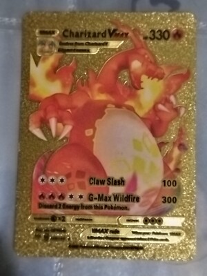 Pokemon Gold Foil Trading Card Charizard V Max 020/189 2020 G Max ...