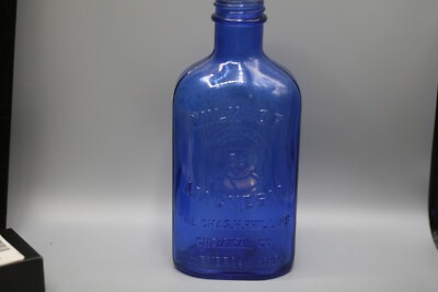 Vintage Embossed Cobalt Blue Glass Bottle PHILLIPS MILK OF MAGNESIA ...