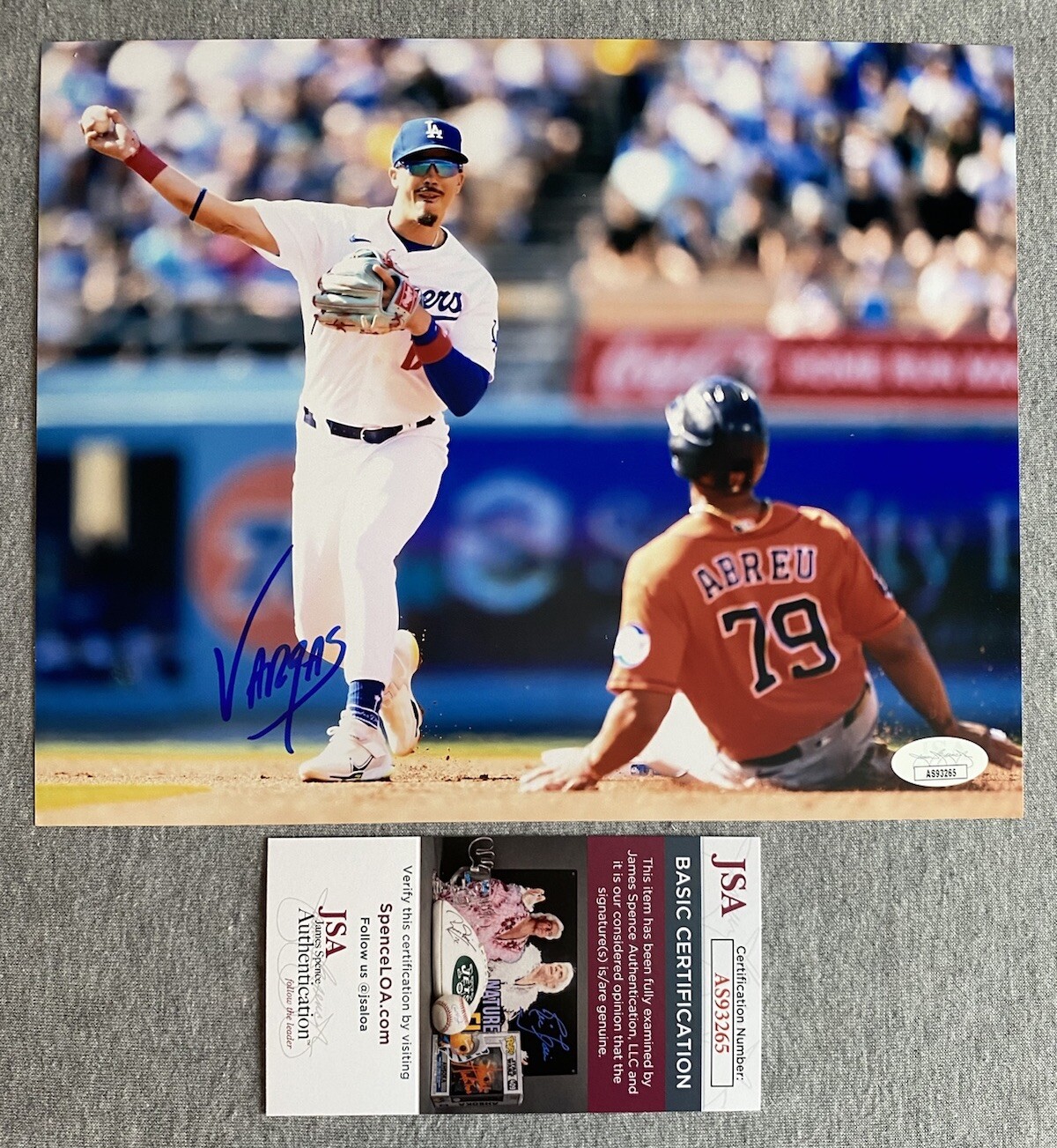 LOS ANGELES DODGERS- MIGUEL VARGAS AUTOGRAPH 8x10 ACTION PHOTO JSA ...