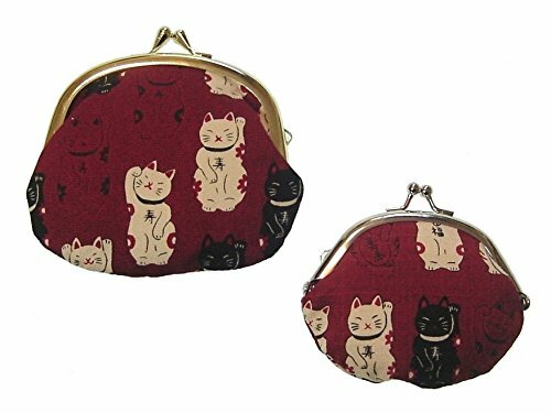 Maneki Neko Beckoning Cat Gamaguchi Coin Purse Red MADE IN JAPAN TB2730 ...
