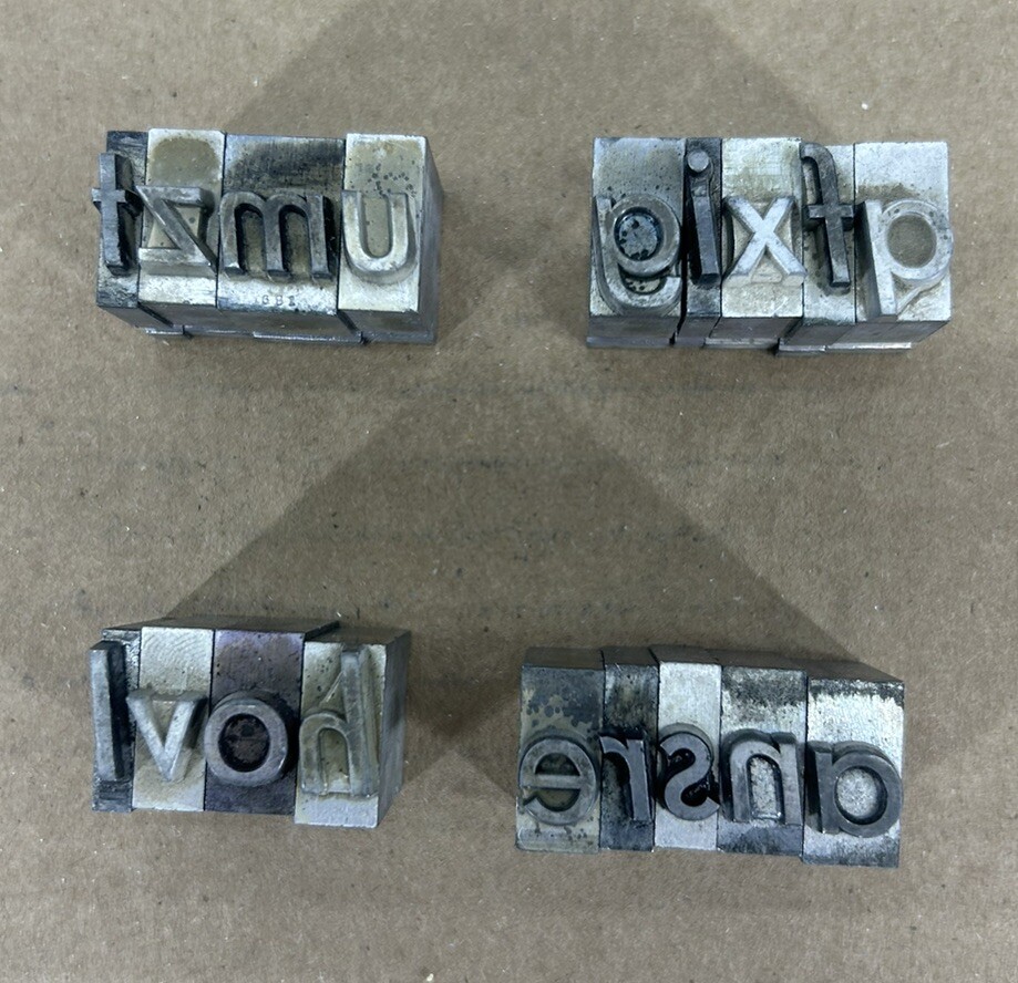 Antique Vintage 5/8 Metal Letterpress Type Newspaper Print Block ...