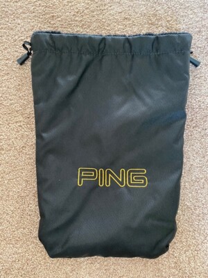 VINTAGE PING BLACK BAG / DRAWSTRING FAUX FUR LINED GOLF SHOES, BALL ...