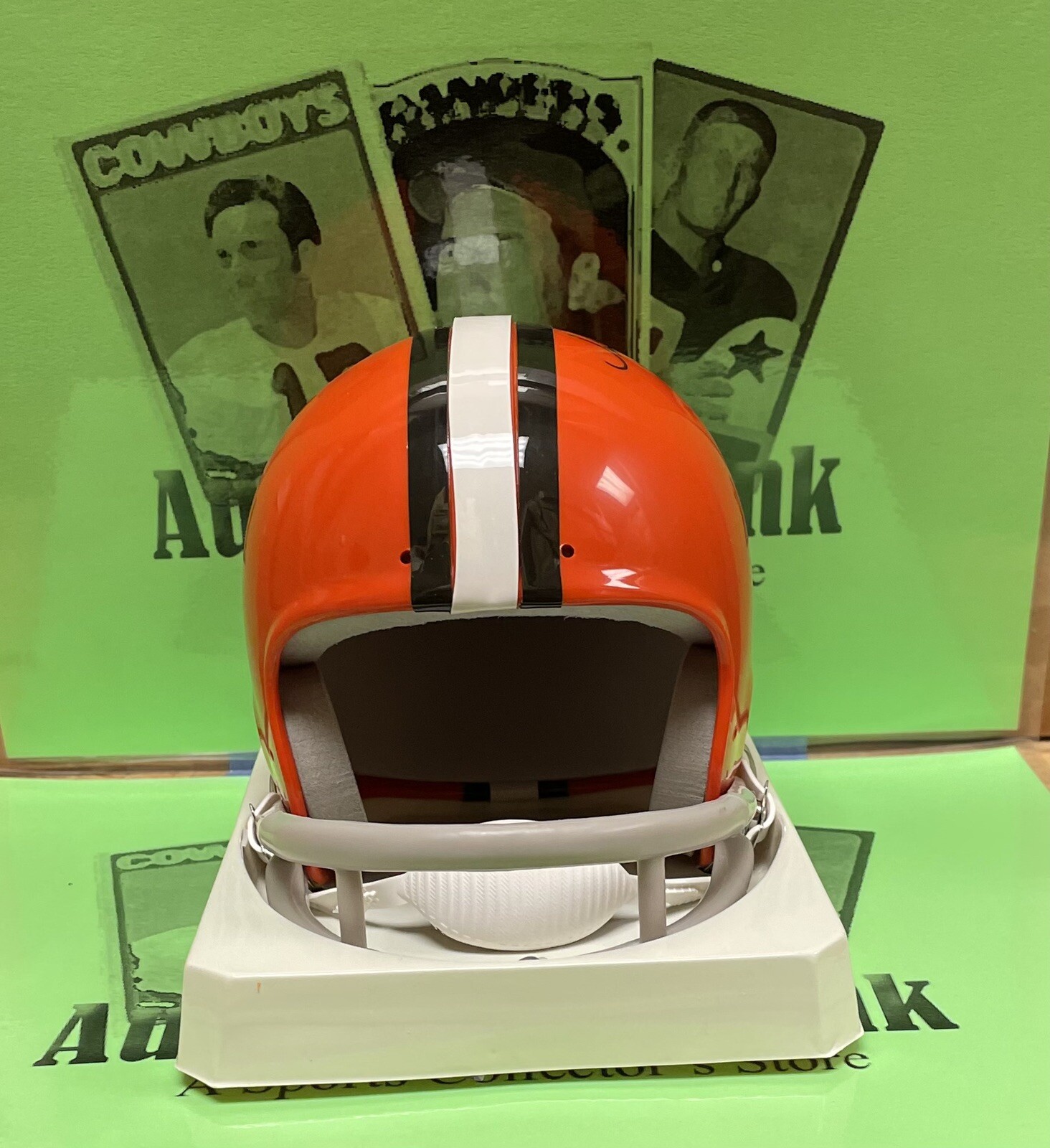 Jim Ray Smith Autographed Cleveland Browns 2 Bar Throwback Mini Helmet ...