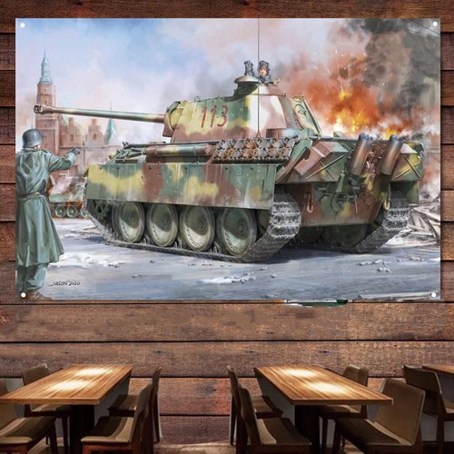 WW II German Panther Tank Banner Panzer Flag for Military Lovers and ...