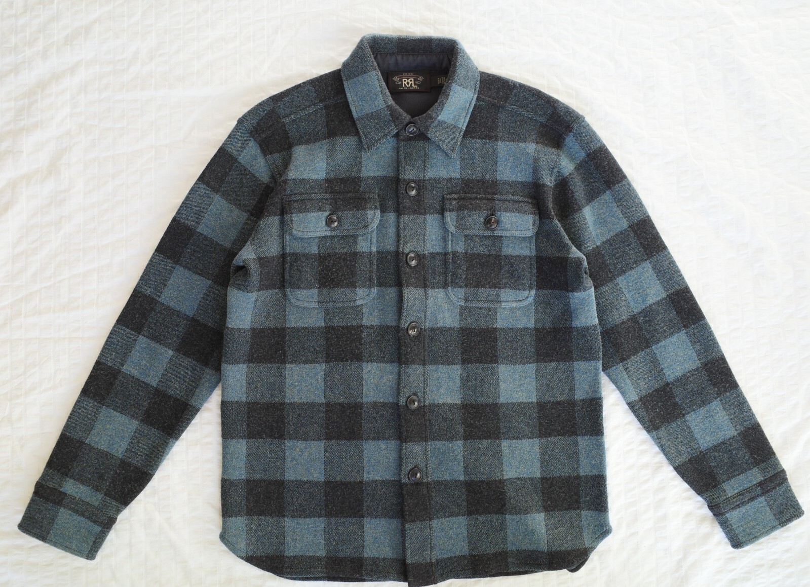 RRL Lambswool and Cashmere Buffalo Check Flannel Over… - Gem