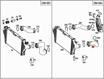 Genuine MERCEDES C292 W166 X166 GL-CLASS X166 Charge air hose ...