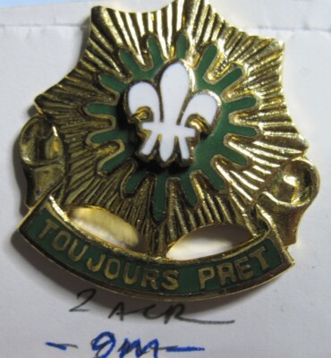 Army DUI DI CB clutchback 2nd CAVALRY REGIMENT cav rgt 9m mark 1950's ...