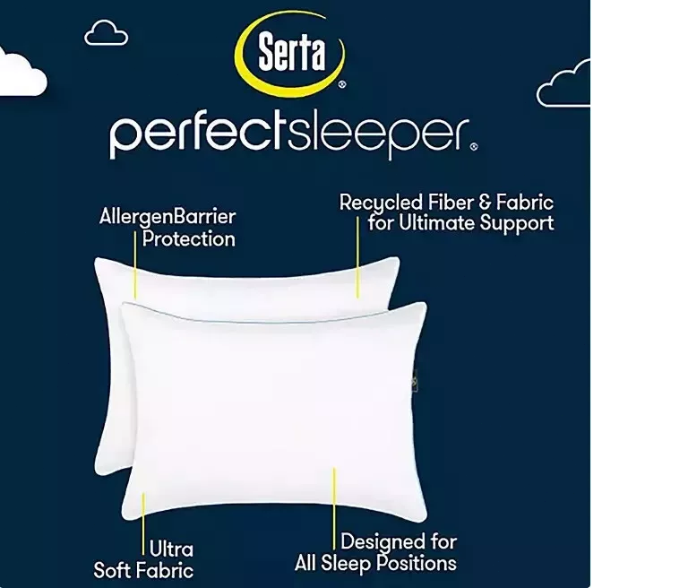 Serta Perfect Sleeper Comfy Sleep Eco-Friendly Bed Pillow, 2 Pack ...