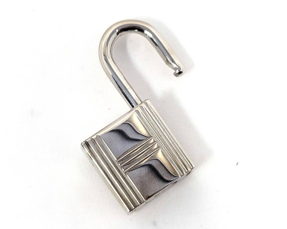 Authentic HERMES Set of Padlock Key Cadena Silver Charm Number random ...