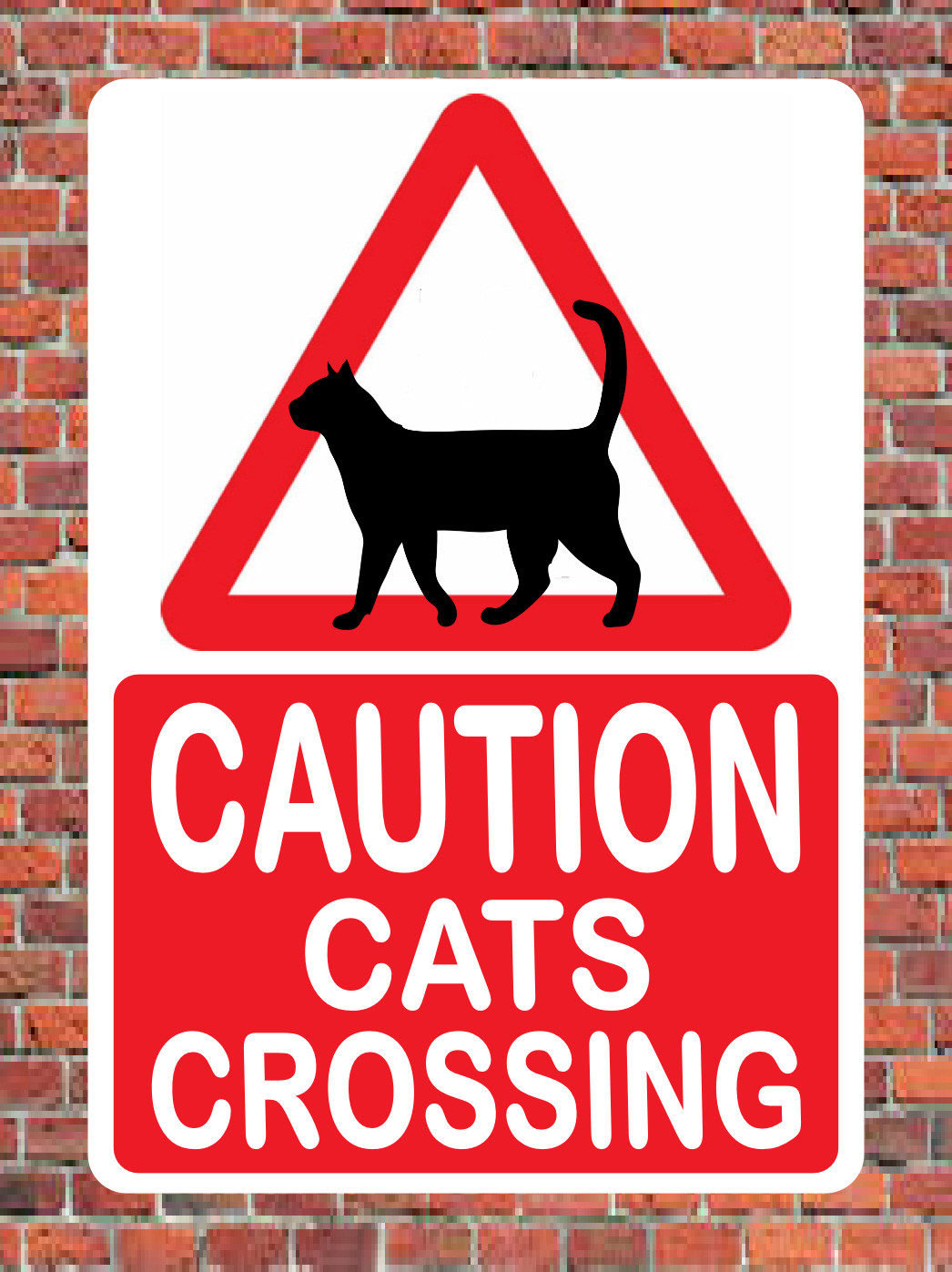 CAUTION CATS CROSSING ~ SIGN NOTICE ~ pet cat dog slow down private ...