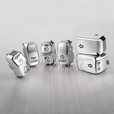 Switch Cap boutons pour cocottes (6pcs) chromé pour Harley '13 V Rod ...