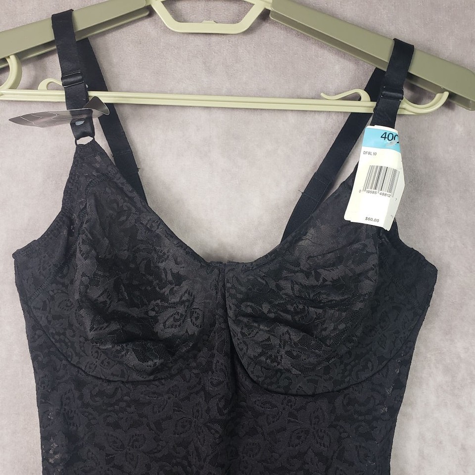 Bali Shapewear Lace N Smooth Shaping Body Briefer Black Firm Control ...