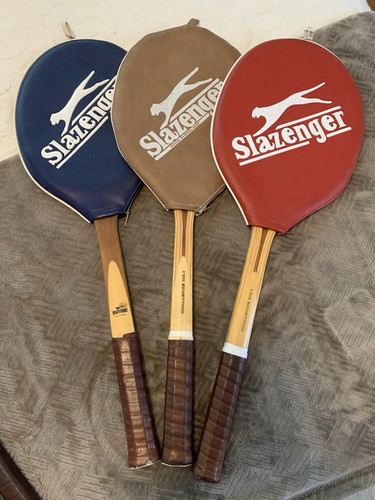 Three Vintage Slazenger Tennis Rackets. Wood. 70s | eBay