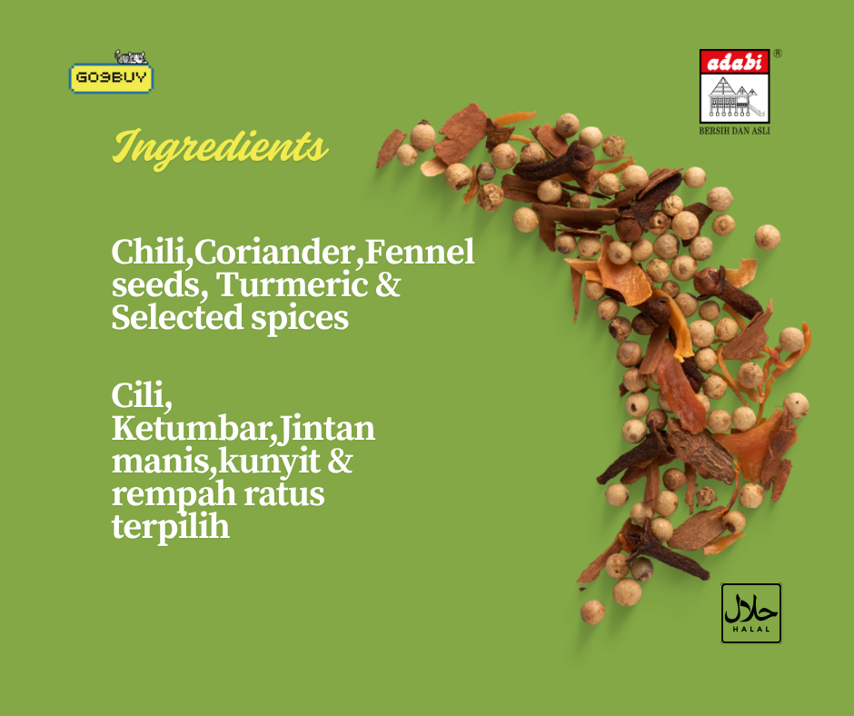 Adabi Rendang Powder 24g (6 Packs) – Traditional Malaysian Spice – Free ...