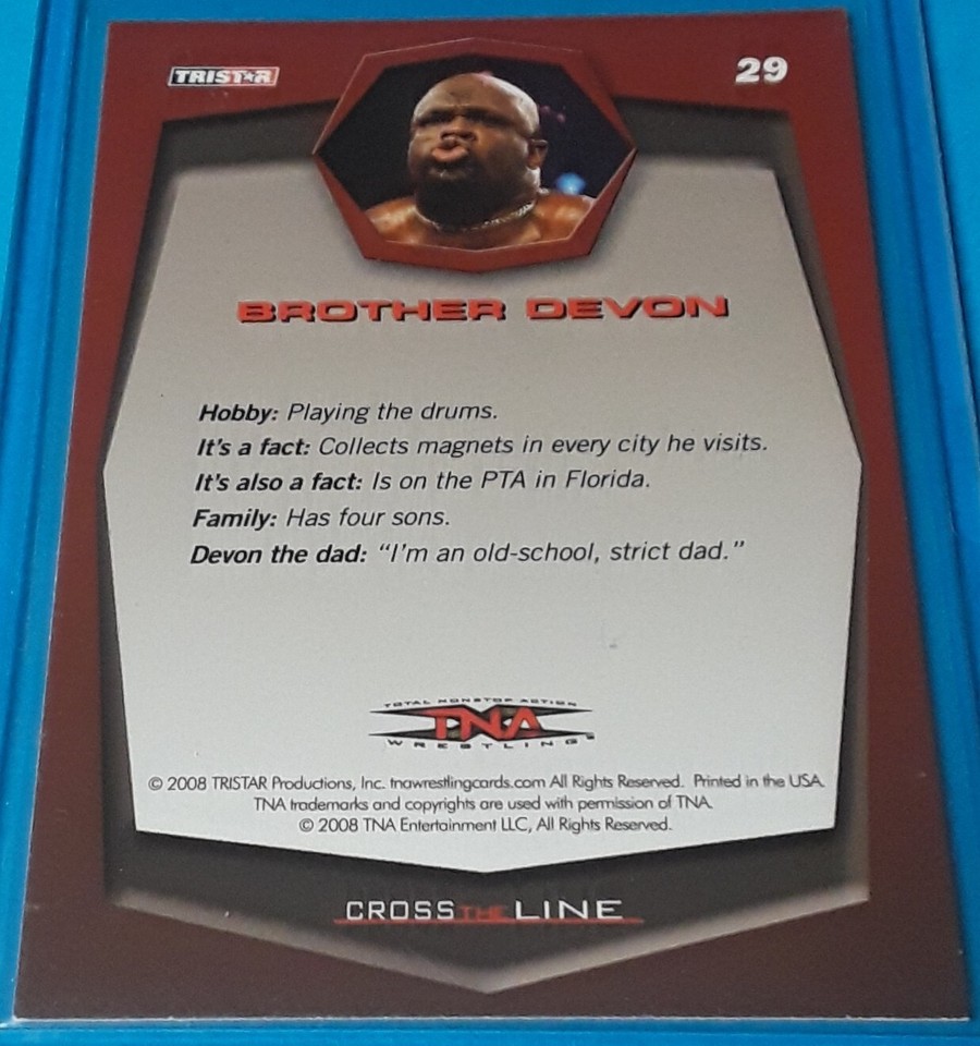 2010 TriStar TNA Brother Devon Dudley Card Cross the Line #29 D-Von WWE ...