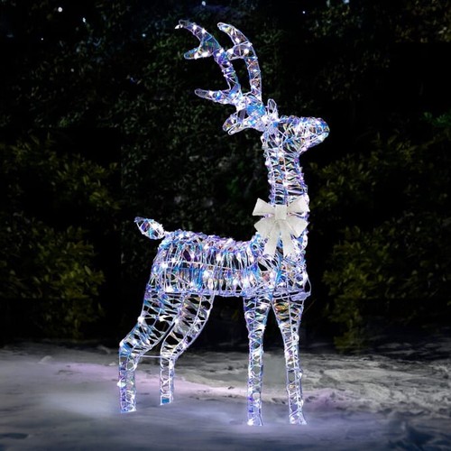 Reindeer Christmas Decoration 219 Led Lights Up Rattan Stag Festive ...