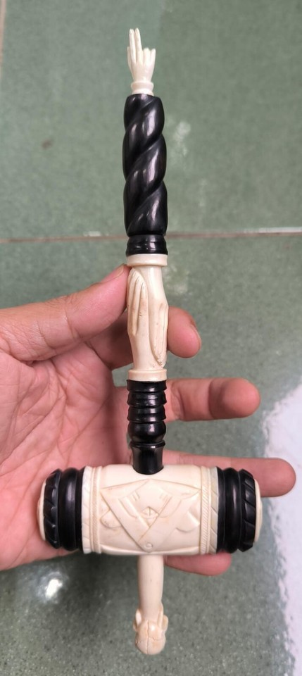 Custom order ! Masonic Gavel From Wood & Deer ANTLER Hand Carved (Ready ...