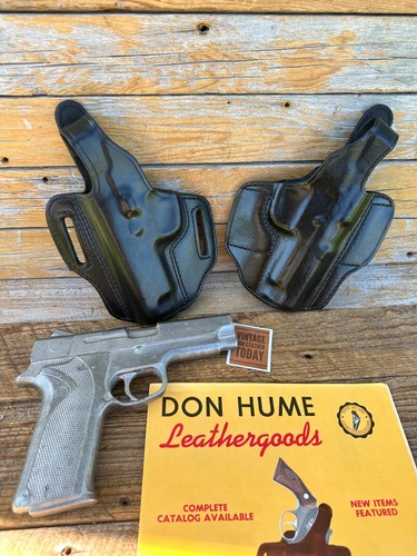 Vintage Don Hume H721 Black Leather OWB Holster for S&W Smith 1086 4586 ...