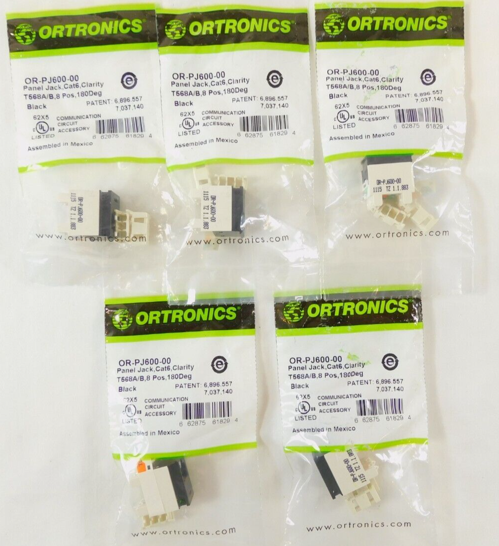 PJ600-00 Ortronics Clarity 6 Panel Jack Rear Load T568A/B Black ...