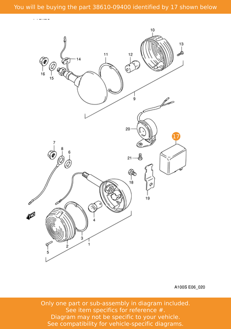 Suzuki Turn Indicator Relay 38610-09400 A100 PE175 TS125 GP125 DR125 ...