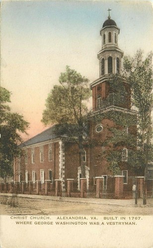 DB Postcard VA E224 Christ Church Alexandria Where Washington was a ...